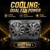 China Dual Radiator Cooling Fan Assembly for Mitsubishi Outlander 2023 PP Radiator Fan Replacement OEM 1355A642 for sale