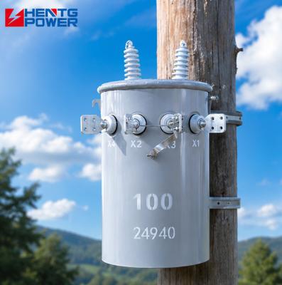 China Robust Metal Enclosure 800KVA Single Phase Pole Mounted Transformer IEC60076 for Light Industrial Facilities Manufacture for sale