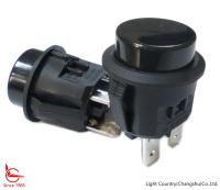 China Taiwan Light Country Round Push Button Switch, LC210, Φ20, ON-OFF, Black, 10A/16A 125V/250V for sale