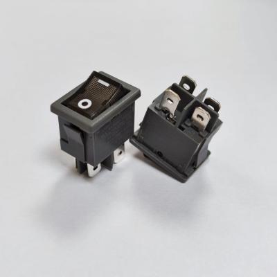 China Illuminated Rocker Light Switch R19A Gray 21*15mm 12A 125V/250V for sale