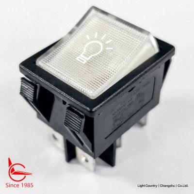 China Good Quality White Light ON-OFF Rocker Switch for PLC Control Panel, 32*25mm, VDE, TUV, UL for sale