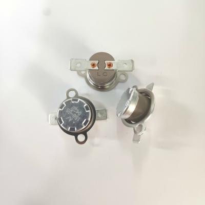 China LC Automatic Reset Loose Bracket KSD301 Temperature Control Switch 16A 250V PPS Case 180° Terminal for sale