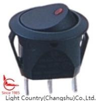 China Light Country RC Round Rocker Switch, Φ 23mm, Red illuminated, 10A 250VAC for sale