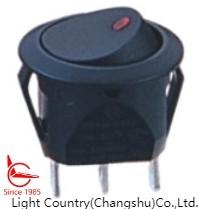 China Light Country RC Round Rocker Switch, Φ 23mm, Red illuminated, 10A 250VAC for sale