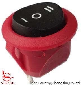China Factory LC Round Rocker Switch, Φ 20mm, ON-PUPM-OFF, Red Housing, 6A 250V. for sale
