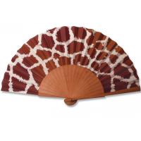 China Wedding Spanish Personalised Cloth Wooden Iron Fan Fancy Black Custom Printed for sale