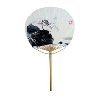 China Handmade custom made natural bamboo paddle fan paper fan for events for sale