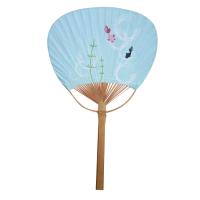China Oriental handmade natural bamboo material white paper fan customized wedding paddle fans for sale
