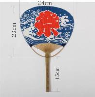 China Handmade custom made natural bamboo paddle fan paper fan for events for sale