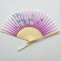 China Natural Bamboo Silk Customized Hand Fans For Ladies for sale