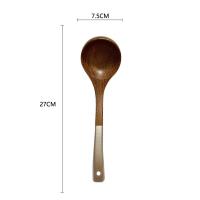 China White Handle Wooden Shovel Wooden Spoon Nonstick Frying Wooden Shovel Kitchen Cooking Set for sale
