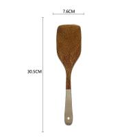 China White Handle Wooden Shovel Wooden Spoon Nonstick Frying Wooden Shovel Kitchen Cooking Set for sale