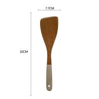 China White Handle Wooden Shovel Wooden Spoon Nonstick Frying Wooden Shovel Kitchen Cooking Set for sale