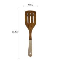China White Handle Wooden Shovel Wooden Spoon Nonstick Frying Wooden Shovel Kitchen Cooking Set for sale