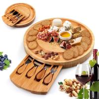 China Bamboo Cheese Board Set Drawer Cheese Board Cutting Board for sale