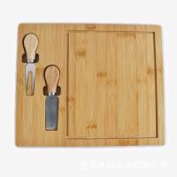 China Bamboo Cheese Board 3-Piece Set Wooden Round Cheese Board Cheese Knife 4-Piece Set for sale