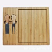 China Bamboo Cheese Board 3-Piece Set Wooden Round Cheese Board Cheese Knife 4-Piece Set for sale