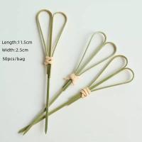 China Skewer Bamboo Heart Restaurant Appetizer Food Fruit Dessert Picks Bar Decoration Bamboo Stick for sale