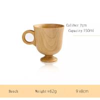 China Wooden Cup with Handle Japanese Style Wooden Mug Wooden Drinking Beer Coffee for sale
