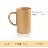 China Wooden Cup with Handle Japanese Style Wooden Mug Wooden Drinking Beer Coffee for sale