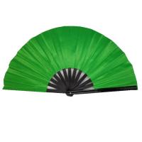 China Plain Large Folding Hand Fan Fabric Loud Bamboo Kung Fu Tai Chi Hand Held Fan for Dancing Party for sale
