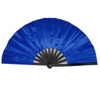 China Plain Large Folding Hand Fan Fabric Loud Bamboo Kung Fu Tai Chi Hand Held Fan for Dancing Party for sale