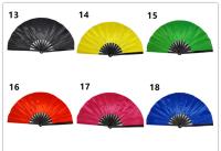 China Plain Large Folding Hand Fan Fabric Loud Bamboo Kung Fu Tai Chi Hand Held Fan for Dancing Party for sale
