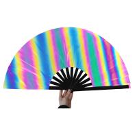 China Cheap Promotional Traditional Hand Paper Folding Fan Bamboo Fan Customized Reflective Fan for sale