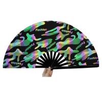 China Cheap Promotional Traditional Hand Paper Folding Fan Bamboo Fan Customized Reflective Fan for sale