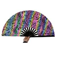 China Cheap Promotional Traditional Hand Paper Folding Fan Bamboo Fan Customized Reflective Fan for sale
