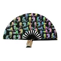 China Cheap Promotional Traditional Hand Paper Folding Fan Bamboo Fan Customized Reflective Fan for sale