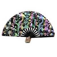 China Cheap Promotional Traditional Hand Paper Folding Fan Bamboo Fan Customized Reflective Fan for sale