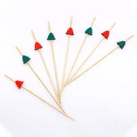 China Christmas Bamboo Sticks Sushi Cocktail Snacks Decoration Bamboo Sticks Disposable Fruit Sticks Wholesale for sale