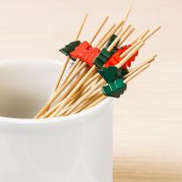 China Christmas Bamboo Sticks Sushi Cocktail Snacks Decoration Bamboo Sticks Disposable Fruit Sticks Wholesale for sale