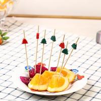 China Christmas Bamboo Sticks Sushi Cocktail Snacks Decoration Bamboo Sticks Disposable Fruit Sticks Wholesale for sale