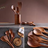 China acacia Wooden Cooking Utensil Set Non Toxic Wooden Spatula For Nonstick for sale