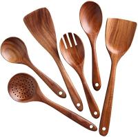 China acacia Wooden Cooking Utensil Set Non Toxic Wooden Spatula For Nonstick for sale