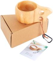 China Eco Friendly Oak Wooden Drinking Cups 2.5 inch Height Lightweight With Carabiner for sale