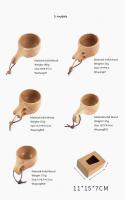 China Eco Friendly Oak Wooden Drinking Cups 2.5 inch Height Lightweight With Carabiner for sale