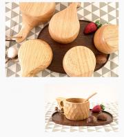 China Eco Friendly Oak Wooden Drinking Cups 2.5 inch Height Lightweight With Carabiner for sale