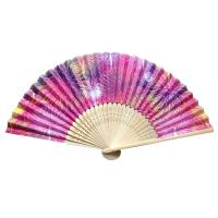 China Nice Quality Custom Made Manual Promotional Bamboo Paper Fans For Events for sale