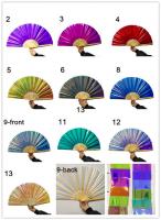 China Plastic Iridescent Folding Fan 13 Inch 33cm Length Large Decorative Hand Fans for sale