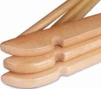 China handcrafted Wooden Suit Hangers Smooth Finish Solid Wood Coat Hanger for sale