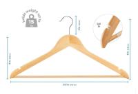 China handcrafted Wooden Suit Hangers Smooth Finish Solid Wood Coat Hanger for sale