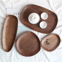 China Customized Acacia Wood Serving Platter Printed Lacquer Wooden Food Serving Platters for sale