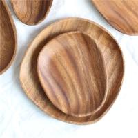 China Customized Acacia Wood Serving Platter Printed Lacquer Wooden Food Serving Platters for sale