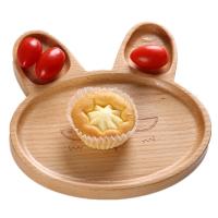 China Natural Wooden Serving Plates 20x20cm Childred Beech Wooden Platter Tray for sale