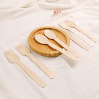China BBQ Biodegradable Disposable Tableware Eco Friendly Birch Wooden Eating Utensils for sale