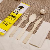 China BBQ Biodegradable Disposable Tableware Eco Friendly Birch Wooden Eating Utensils for sale