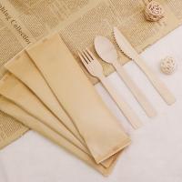 China BBQ Biodegradable Disposable Tableware Eco Friendly Birch Wooden Eating Utensils for sale